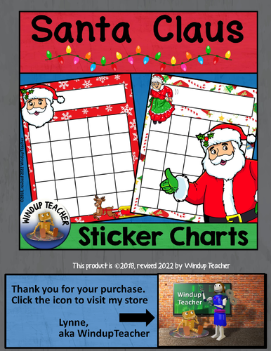 Santa Sticker Charts | Teaching Resources