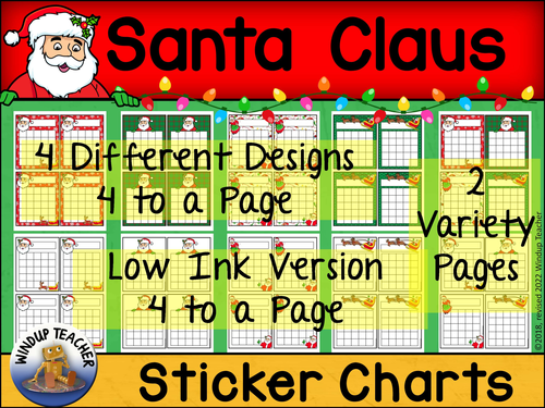 Santa Sticker Charts | Teaching Resources
