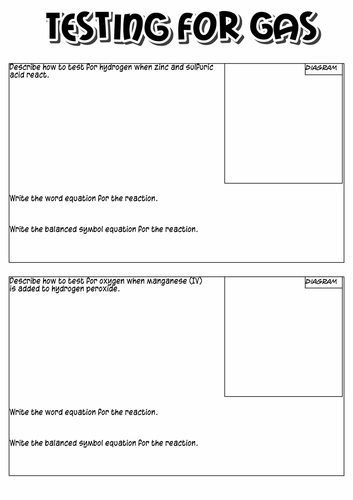 Chemical Analysis - Gas Tests (oxygen, hydrogen, chlorine and carbon ...