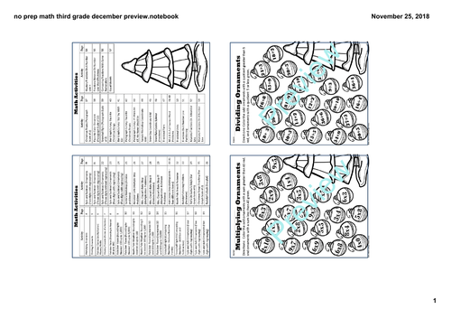 December or Christmas Third Grade No Prep Math | Teaching Resources
