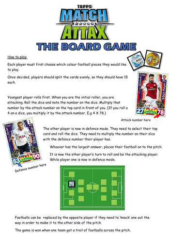 Football Multiplication Game with Match Attax | Teaching Resources