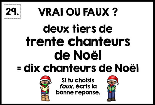 FRENCH CHRISTMAS NUMBERS 0-31 CHALLENGE CARDS | Teaching Resources