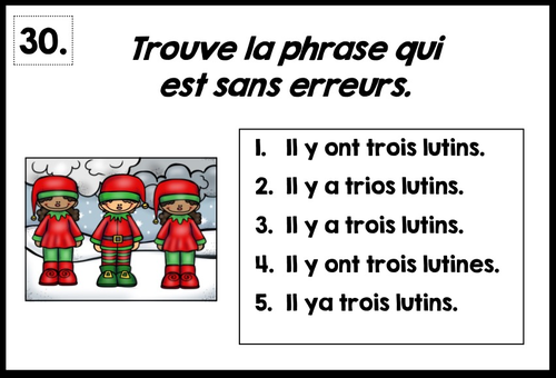 FRENCH CHRISTMAS NUMBERS 0-31 CHALLENGE CARDS | Teaching Resources