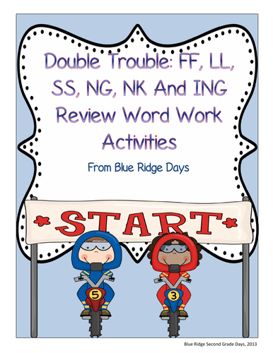 FF, LL, SS, NG, NK, ING Word Work Phonics Activities | Teaching Resources