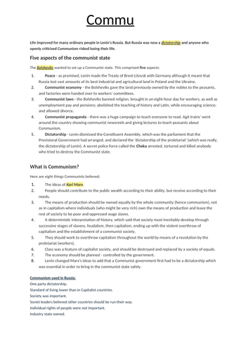 Animal Farm context activity | Teaching Resources