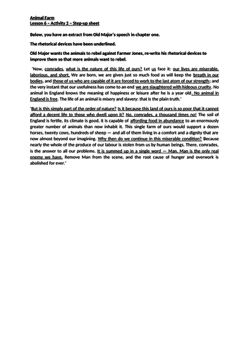 Animal Farm - Speech writing | Teaching Resources