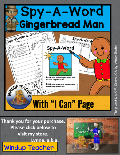 Gingerbread Man Word Activity Center | Teaching Resources