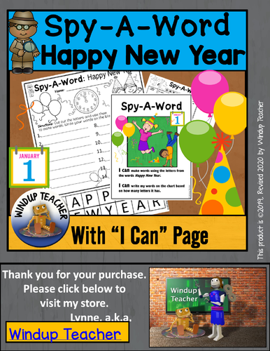 Happy New Year Word Activity | Word Work Center | Teaching Resources