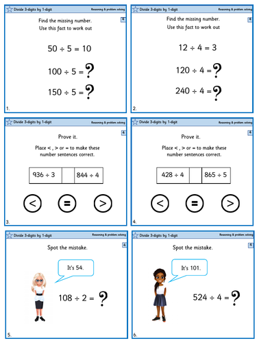 Year 4 Differentiated Reasoning Tasks- Divide 3 digits by 1 digit- White Rose Style | Teaching ...