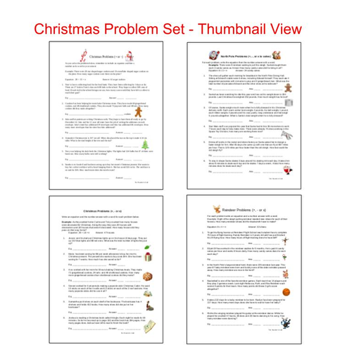 Christmas Word Problem Fun (Add, Subtract or Multiply) | Teaching Resources