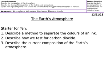 The Earth's Early Atmosphere | Teaching Resources