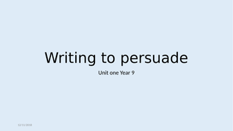 year 9 persuasive writing | Teaching Resources