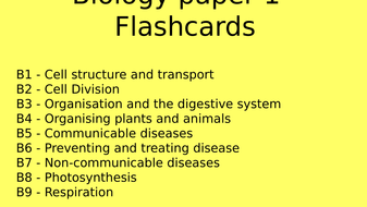 AQA Combined Science Biology Paper 1 Flashcards | Teaching Resources