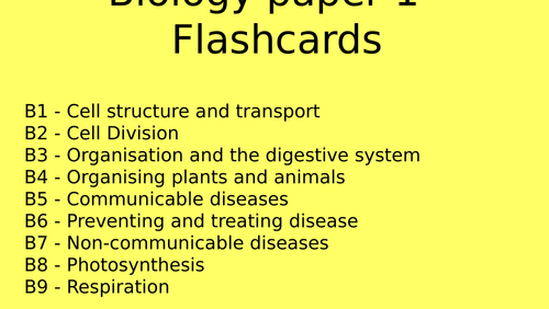 AQA Combined Science Biology Paper 1 Flashcards | Teaching Resources