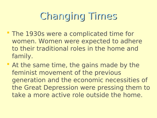 Curley's Wife and women in 1930s America | Teaching Resources