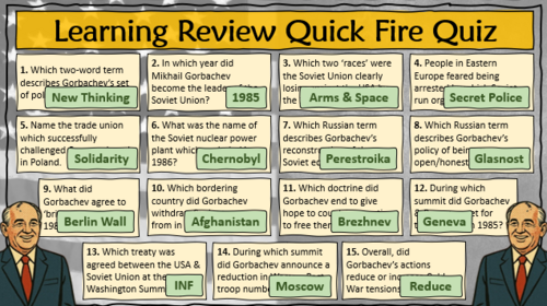 Gorbachev New Thinking - GCSE History Edexcel - Cold War & Superpower ...