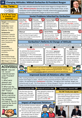 Gorbachev New Thinking - GCSE History Edexcel - Cold War & Superpower ...