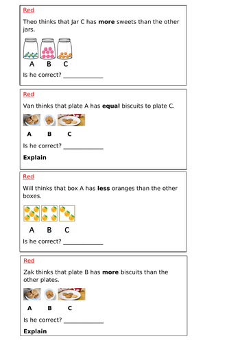 Year 1 comparing groups of objects | Teaching Resources