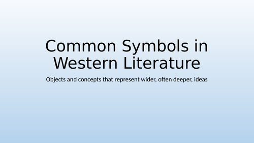 Common Symbolism in Western Literature | Teaching Resources