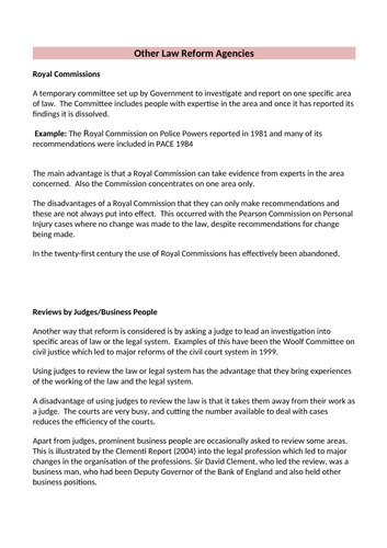 Law Reform (Law Commission) THREE FULL LESSONS | Teaching Resources Law Reform (Law Commission) THREE FULL LESSONS | Teaching Resources