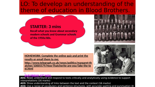 Education in Blood Brothers | Teaching Resources