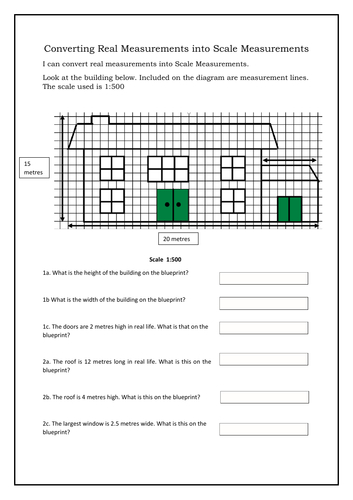 GCSE Maths/Functional Skills- Convert Real Measurements to Scale-House ...