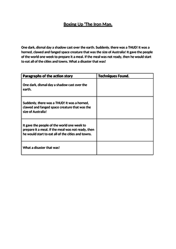 KS2 Writing Unit - The Iron Man - Adventure Story - Year 3,4, 5, 6 ...