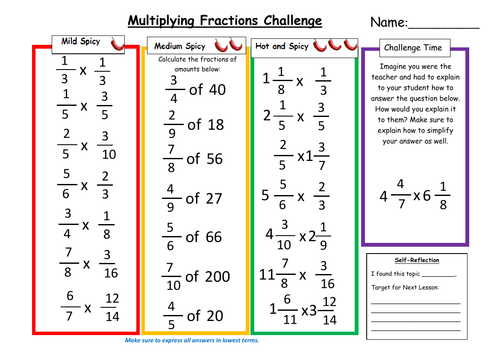 Multiplying Fractions Lesson, Learning Mat, Homework and Solutions ...