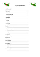 Christmas Anagrams Worksheet with Answers | Teaching Resources