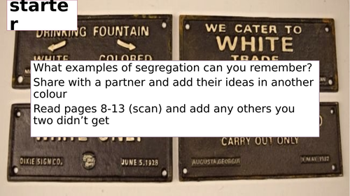 Civil Rights - segregation.Edexcel GCSE Conflict at Home and Abroad ...