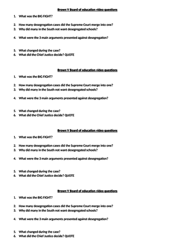 Civil Rights . Brown v Topeka Edexcel GCSE Conflict at Home and Abroad ...