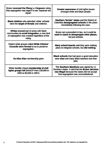 Edexcel gcse history civil rights lessons | Teaching Resources