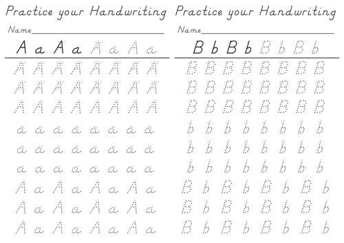 Practice HANDWRITING and forming LETTERS & NUMBERS 44 Worksheets ...