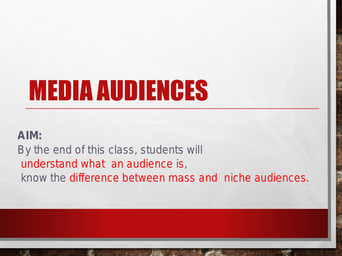 AQA Media Studies - Media Audience | Teaching Resources