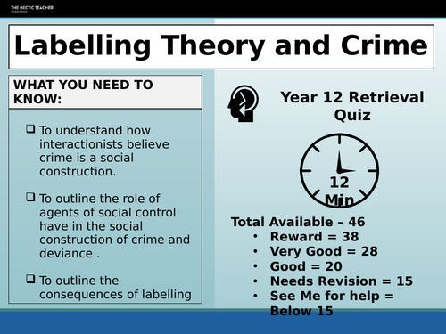 *UPDATED Summer 2020* AQA A - Level Sociology - Labelling theory of ...