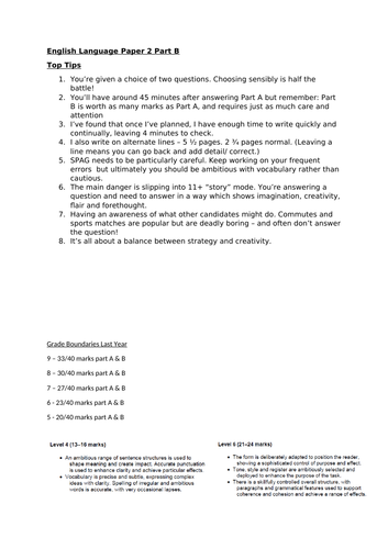 OCR English Language Paper 2 Part B - advice for part B and planning ...