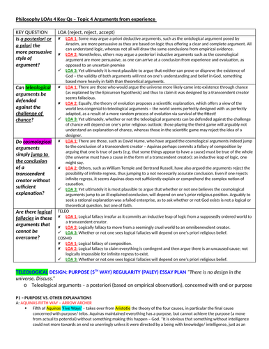 A Level OCR Religious Studies 2018: COMPLETE PHILOSOPHY ESSAY PLANS ... A Level OCR Religious Studies 2018: COMPLETE PHILOSOPHY ESSAY PLANS ...