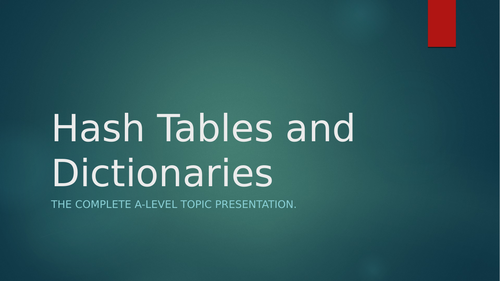 A-Level Computing - Hash Tables and Dictionaries | Teaching Resources