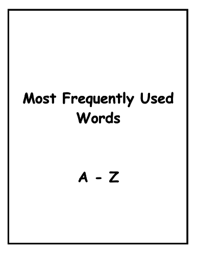 Most Frequently Used Words - 38 Pages | Teaching Resources