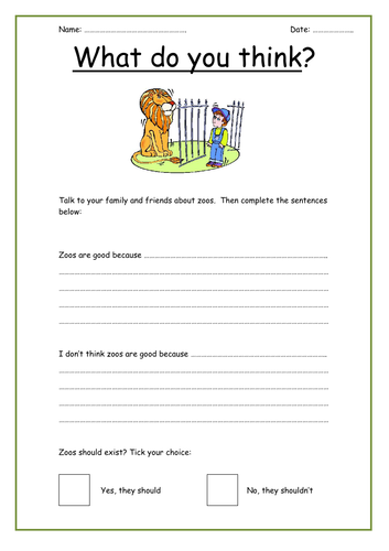 What do you think about zoos? DEBATE! | Teaching Resources