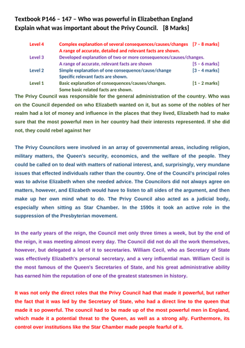 Elizabethan England 1558 - 1603 model answer gcse aqa history ...