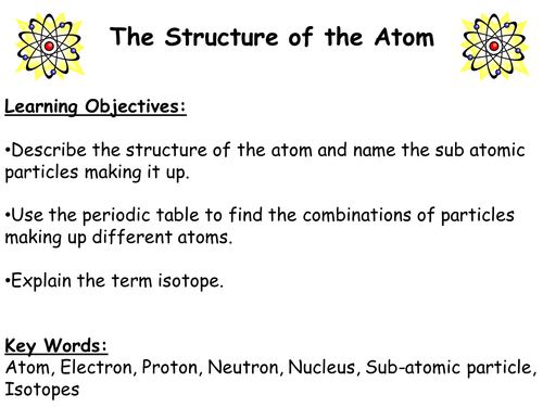 OCR A Level Chemistry AS Atomic Structure | Teaching Resources