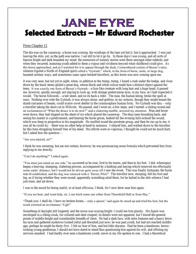 Jane Eyre - Mr Edward Rochester! | Teaching Resources