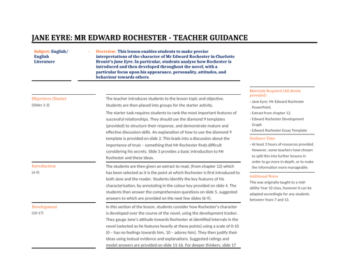 Jane Eyre - Mr Edward Rochester! | Teaching Resources