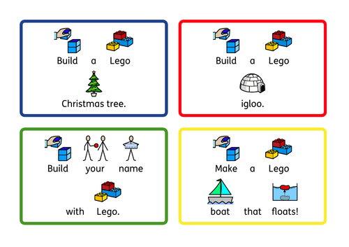 STEM Lego challenge cards, some Christmas themed. SEN/KS1 | Teaching ...