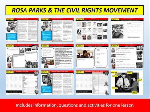 Rosa Parks 1 x Hour Lesson Black History Month Diversity & Equal Rights ...