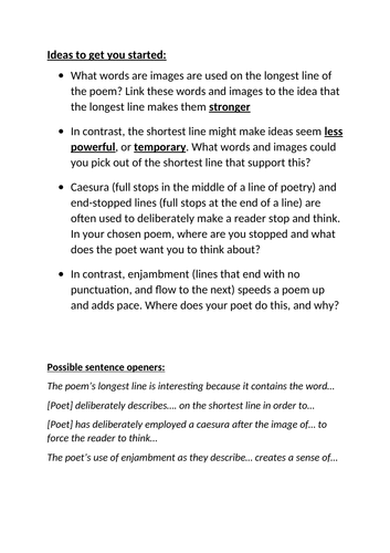 Full Scheme of Work: Power and Conflict Anthology | Teaching Resources