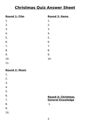 Christmas Quiz! | Teaching Resources