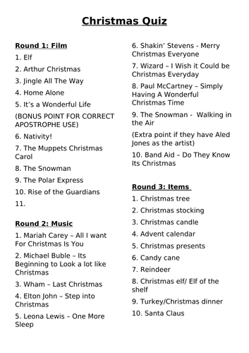 Christmas Quiz! | Teaching Resources