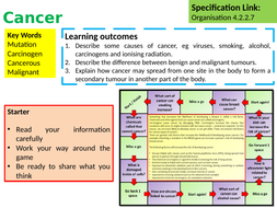 KS4 AQA Biology (Science) Cancer Lesson & Activities | Teaching Resources